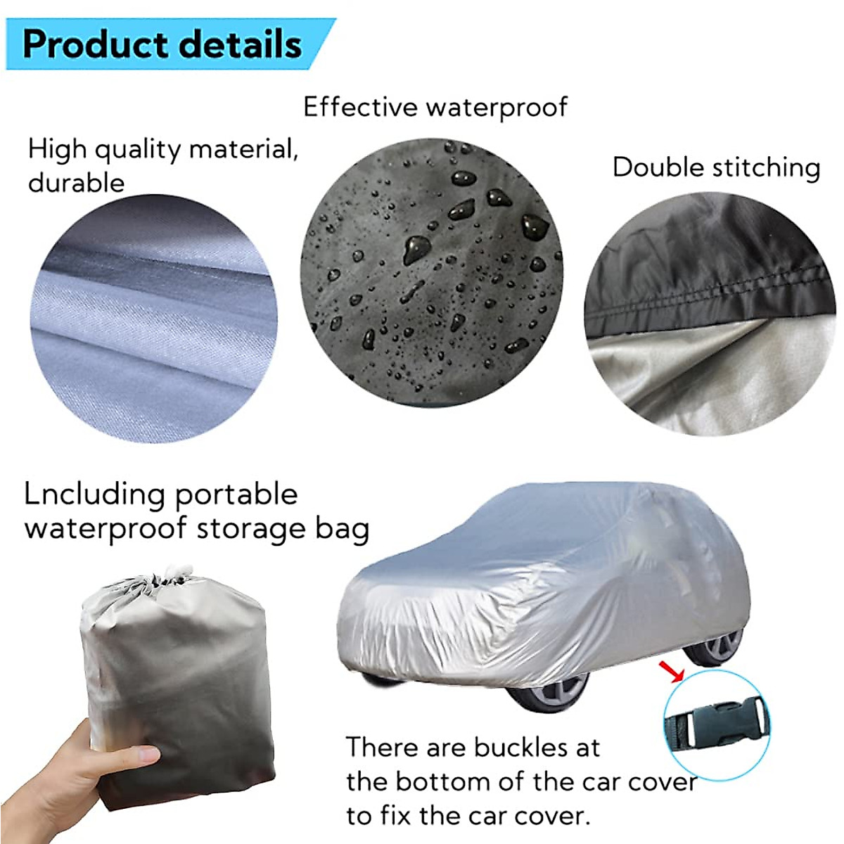 Large Kids Ride-On Toy Car Cover, Outdoor Wrapper Resistant Protection for Electric Battery Powered Children Wheels Toy Vehicles-Universal Fit, Water Resistant, UV Rain Snow Protection (Silver)