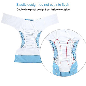 Cloth Diapers for Adults,Adult Pocket Diaper, Fleece Cloth AdjustableNappy Pant Prevent Side Leakage Washable Reusable Diaper Pants for Incontinence Care (Light Blue)