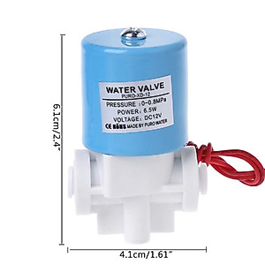 Beduan 1/4" Electric Water Solenoid Valve for Pure Filter System DC 12V（Pack of 1)