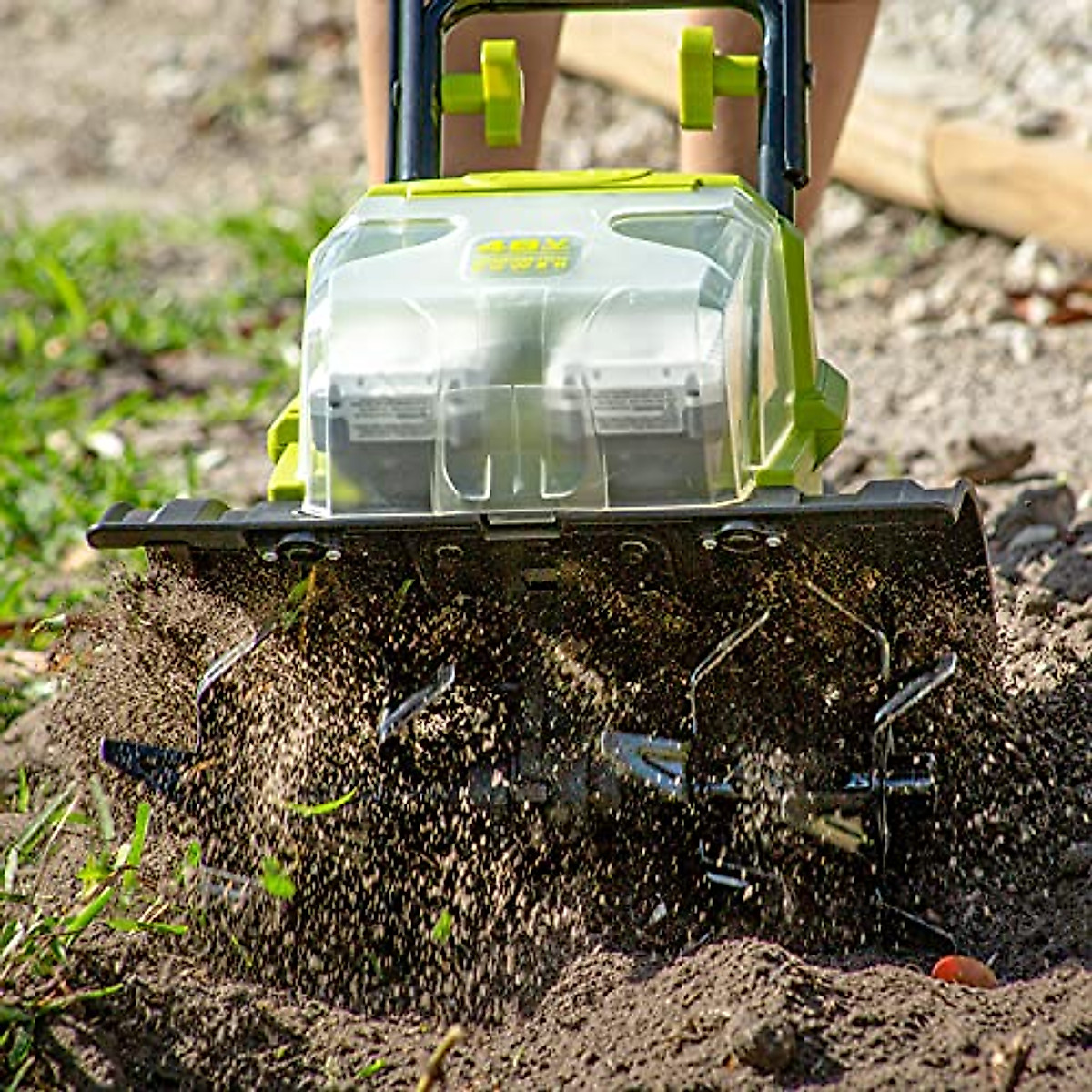 Sun Joe 24V-X2-TLR14 48-Volt iON+ Cordless Garden Tiller/Cultivator Kit | W/ 2 x 2.0-Ah Batteries and Charger