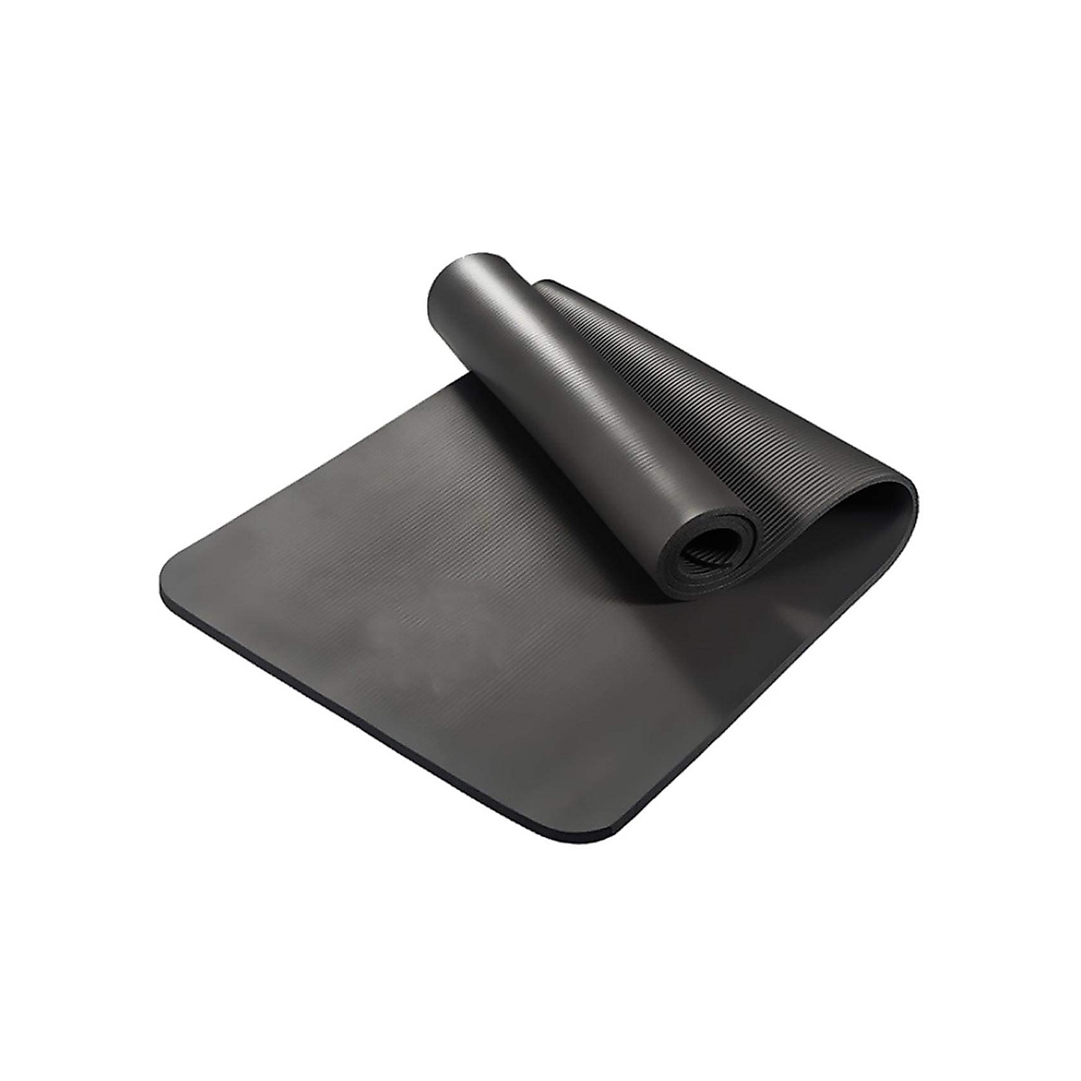 Letuwj Thick Non Slip Yoga Exercise Mat for Home Gym with Carrying Strap Black 72x24x0.4inch