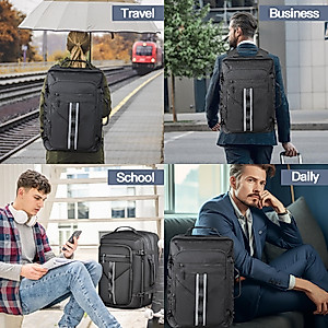 ZMMMA Travel Backpack, Carry On Backpack, 45L-50L Expandable Airline Approved Luggage Bag, Waterproof Business Overnight Daypack with USB Port, Weekender Bag Fits 18 Inch Laptop, Gifts for Men Women