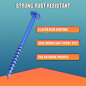 LUPANTER #8×2-1/2 Inch Pocket Hole Screws,300 Pcs,Wood Screws for Wood Working with Blue Coated,Square Drive Head…