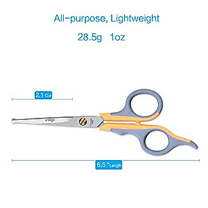 LIVINGO Professional Pet Grooming Scissors for Cats & Dogs, Titanium Coated Safe Rounded Tip and Micro Serrated Trimming Shears for Animal Face, Nose, Ear and Paw Hair, 2 Pack 6.5 inch