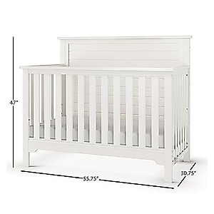 Child Craft Farmhouse Flat Top 4-in-1 Convertible Crib (Brushed Cotton)