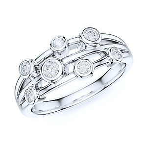 PRSTANI Sterling Silver Bubble Cocktail Simulated Round Brilliant Cut Diamond Fashion Anniversary Ring Wedding Band For Women (9)