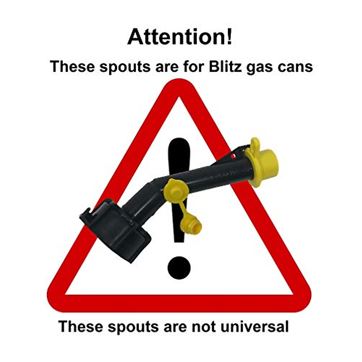 2 - Mr. Yellow Cap Fuel Gas Can Jug Spouts Nozzles, Rings & Caps, replaces Blitz 900302 900092 900094 Old Style - Please Read Description Thoroughly Before Ordering! Thank You