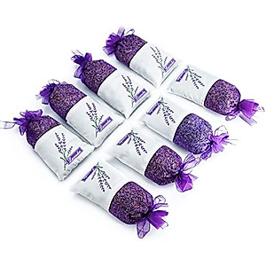 Sachets, Scented Sachets, Lavender Scented Sachets, Scented Sachet Bags of Lavender, Home Fragrance Sachets Gift Set, Lavender Sachet, Dried French Lavender Buds Bags for Drawers and Closets (8 Packs)