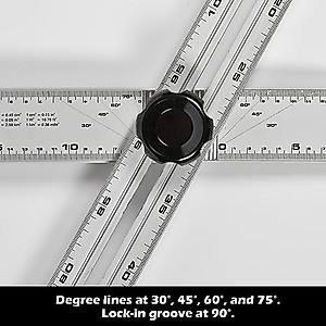 Kapro - 317 Adjustable Drywall T-Square Tool - Aluminum - for Layout and Marking - Features Sliding Head and Dual Directional Printed Scale - 48 Inch