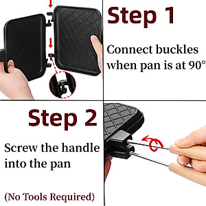 Pumtus Hot Sandwich Maker, Non-stick Grilled Panini Maker Pan with Handle, Stovetop Camping Sandwich Toaster Aluminum Flip Pan for Toast, Waffle, Breakfast