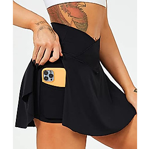 Navneet Women Tennis Skirts with Pockets High Waisted Golf Skirts Athletic Skorts Pleated Mini Skirt Workout Sport Pickleball, Black, M