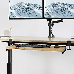 VIVO Clamp and 12 inch Rail Set for DIY Custom Wooden Keyboard Trays (Tray Not Included), Under Desk Pull Out Slider Track with Extra Sturdy C-clamp Mount System, Black, MOUNT-RAIL02