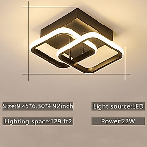 ADISUN Motion Sensor LED Ceiling Light, 22W Black Mount Motion Activated Light Fixture Ceiling lamp for Closet Laundry Bathroom Hallway Stair Porch Basement, Warm White 3000K