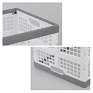 Inhouse 34 Quart Collapsible Milk Crates, Foldable Plastic Container Bin, 3 Packs, F