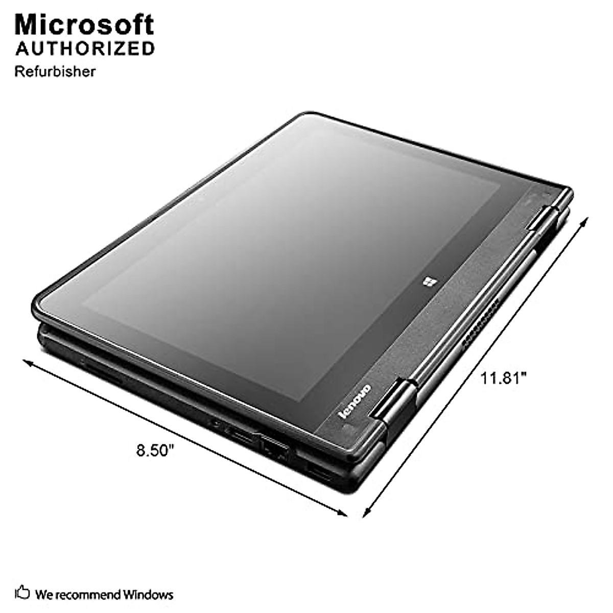 Lenovo Thinkpad Yoga 11e Laptop 11.6inch Touchscreen Convertible Ultrabook PC, Intel Quad Core Processor, 128GB Solid State Drive, 4GB DDR3 RAM, HD Webcam, LED, HDMI, Bluetooth, Windows 10 (Renewed)