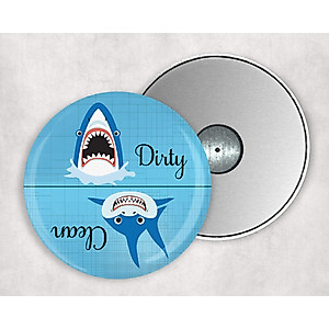 Cute Shark Lovers Clean Dirty Dishwasher Magnet 2.25 Inch Round