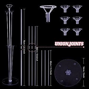 Pondpm Balloon Table Stand Kit,4 Sets of Reusable Clear Balloon Centerpiece Stand Desktop Holders, Balloon Stand Kit for Birthdays Weddings Festival Anniversaries Kid's Party Decorations