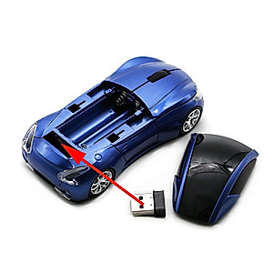 MGbeauty Sports Car Mouse Wireless Mouse Computer Mice Laptop Optical Gaming Mouse for PC MAC(Blue)
