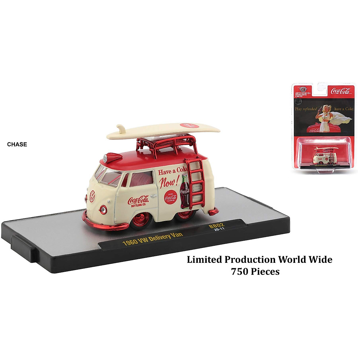Coca-Cola Bathing Beauties Set of 3 Cars with Surfboards Release 2 Limited Edition to 6980 Pieces Worldwide 1/64 Diecast Model Cars by M2 Machines 52500-BB02