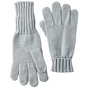 Amazon Essentials Women's Ribbed Gloves, Grey, One Size