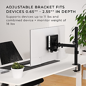 HumanCentric Thin Client Mount Bracket, Mount a Mini PC or Computer to a VESA Monitor Arm or Stand, Pole, or Under Desk or Surface