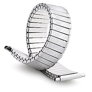 Speidel Men's Stainless Steel Comfortable Stretch Watch Band, Silver Tone Replacement Strap, 16-22mm, Straight End with No Clasp