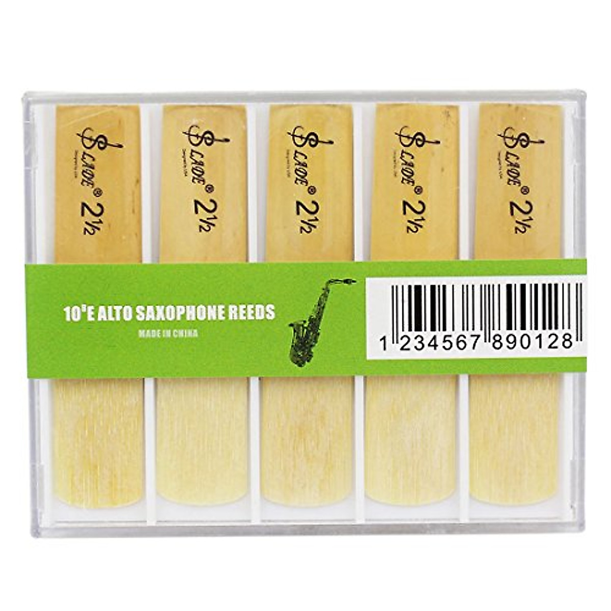 OriGlam 10pcs Alto Sax Saxophone Reeds 2.5 Reed, Alto bE Saxophone Reeds Lade Bamboo 2-1/2 Reed Strength 2.5 for Clarinet, Soprano or Alto Sax