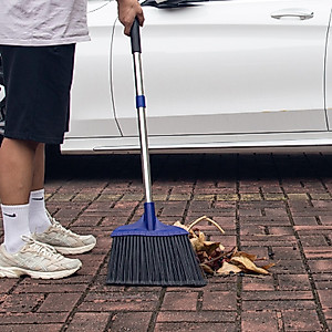 Kefanta 2 Pack Heavy Duty Broom Indoor/Outdoor Commercial Brooms Angle Broom 53 inches for Courtyard Garage Restaurant Lobby Patio Shop Home Kitchen Office Floor