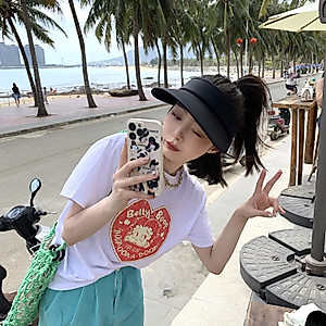 Cloth Covered Slip-On Visor [233] Sun Sports Visor Hats One-Size Adjustable Cap Black