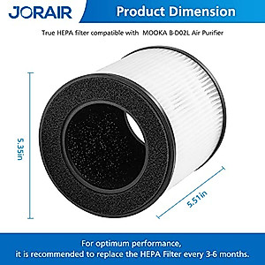 1 Pack H13 True HEPA Replacement Filter Compatible with Afloia Fillo/Halo/Mooka (3 Pack)