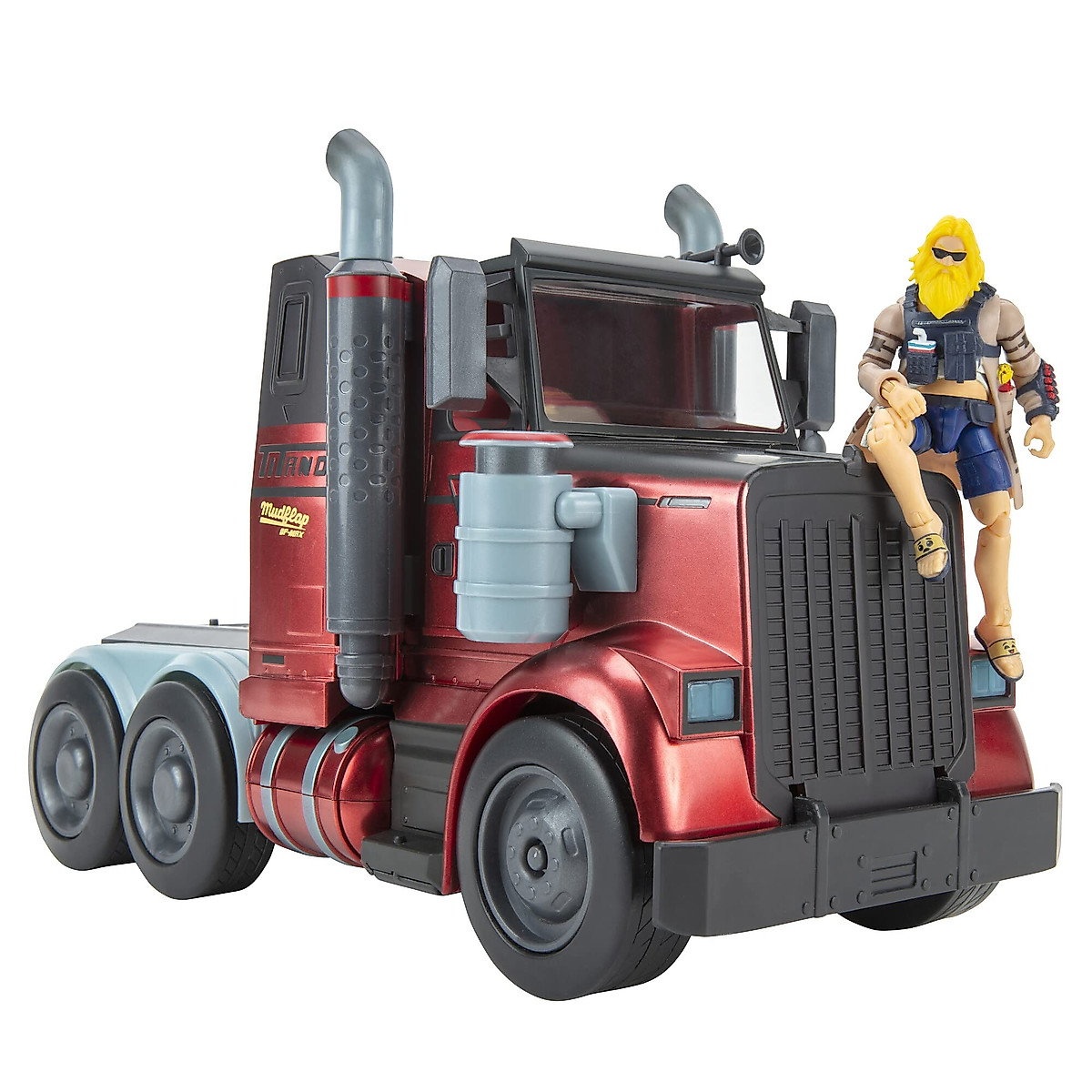 FORTNITE Feature Deluxe Mudflap RC Vehicle, Electronic Vehicle with 4-inch Articulated Relaxed Jonesy Figures and Accessory