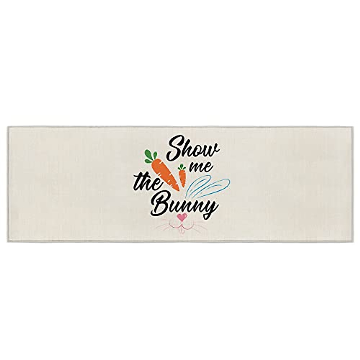 Kitchen Rugs and Mats Easter Show Me The Bunny Carrots Floor Mats Non-Slip Doormat Washable Kitchen Runner Rug for Kitchen Floor Home Office Sink Laundry (19.7"x47.2")