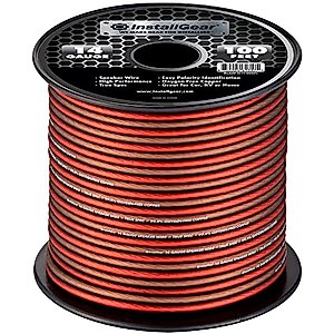 InstallGear 14 Gauge Wire AWG Speaker Wire (100ft - Red/Black) | Speaker Cable for Car Speakers Stereos, Home Theater Speakers, Surround Sound, Radio, Automotive Wire, Outdoor | Speaker Wire 14 Gauge