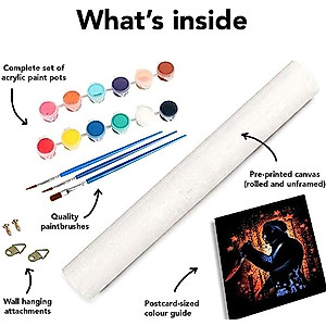 Halloween Paint by Numbers for Adults,DIY 4 Pack Adult Horror Paint by Numbers Kits on Canvas Painting Kits for Kids Beginner 12x16 inch Oil Painting Kits Gift for Kids and Adults