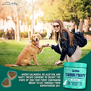 ZenBites Organic Calming Vitamin Chews for Dogs Anxiety Soft Dog Calming Treats with Chamomile Valerian Root Ginger Root & Melatonin Supports Everyday Stress & Anxiety (Duck Flavor) 120 Count