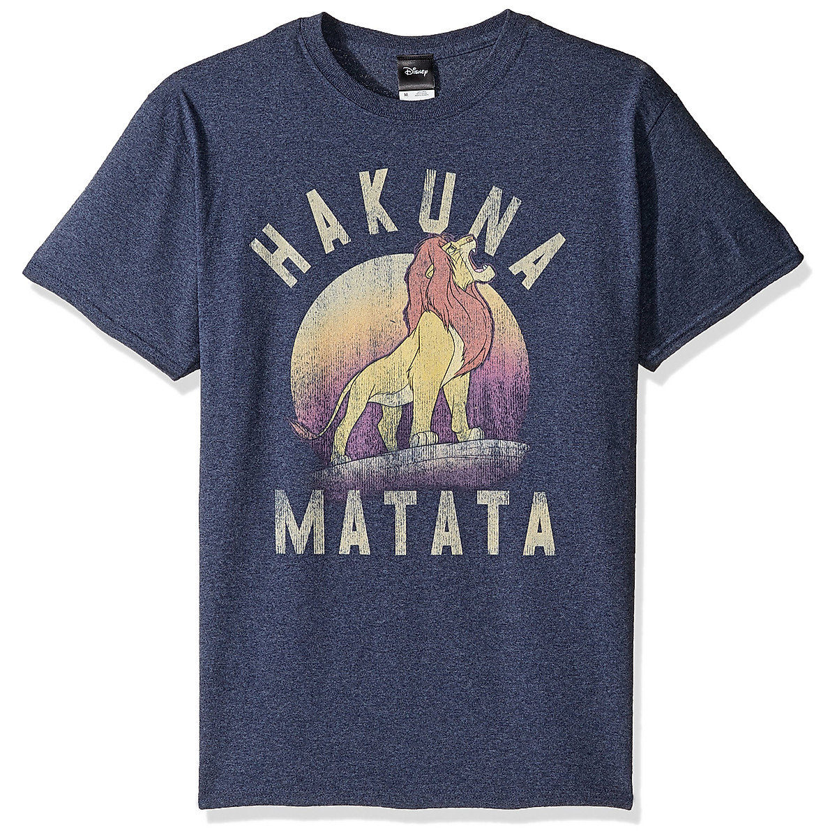Disney Men's Lion King Simba Warrior Roar Graphic Tee, Navy Heather, XX-Large