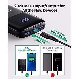 INIU Portable Charger, Small 10000mAh Power Bank USB C In/Output 22.5W Fast Charging, 3-Output Mini Battery Pack Charger with Phone Holder for iPhone 14 13 12 11 Pro Samsung S23 A53 Google iPad Tablet