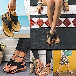 SAZZLE Wellmesi Sandals,Orthotic Sandals for Women Leather Orthopedic Arch Support Sandals Diabetic Walking Sandals (ArmyGreen,40)