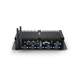 BASOARO Mini Industrial PC Fanless PC i5 4200U Mini PC RS232, Dual Gigabit RJ45 LAN, 8G RAM 128G SSD, HD VGA Dual Display Support 4K, Dual Band WiFi, BT 4.0, 6 USB, Metal Case, Mini PC Windows 10