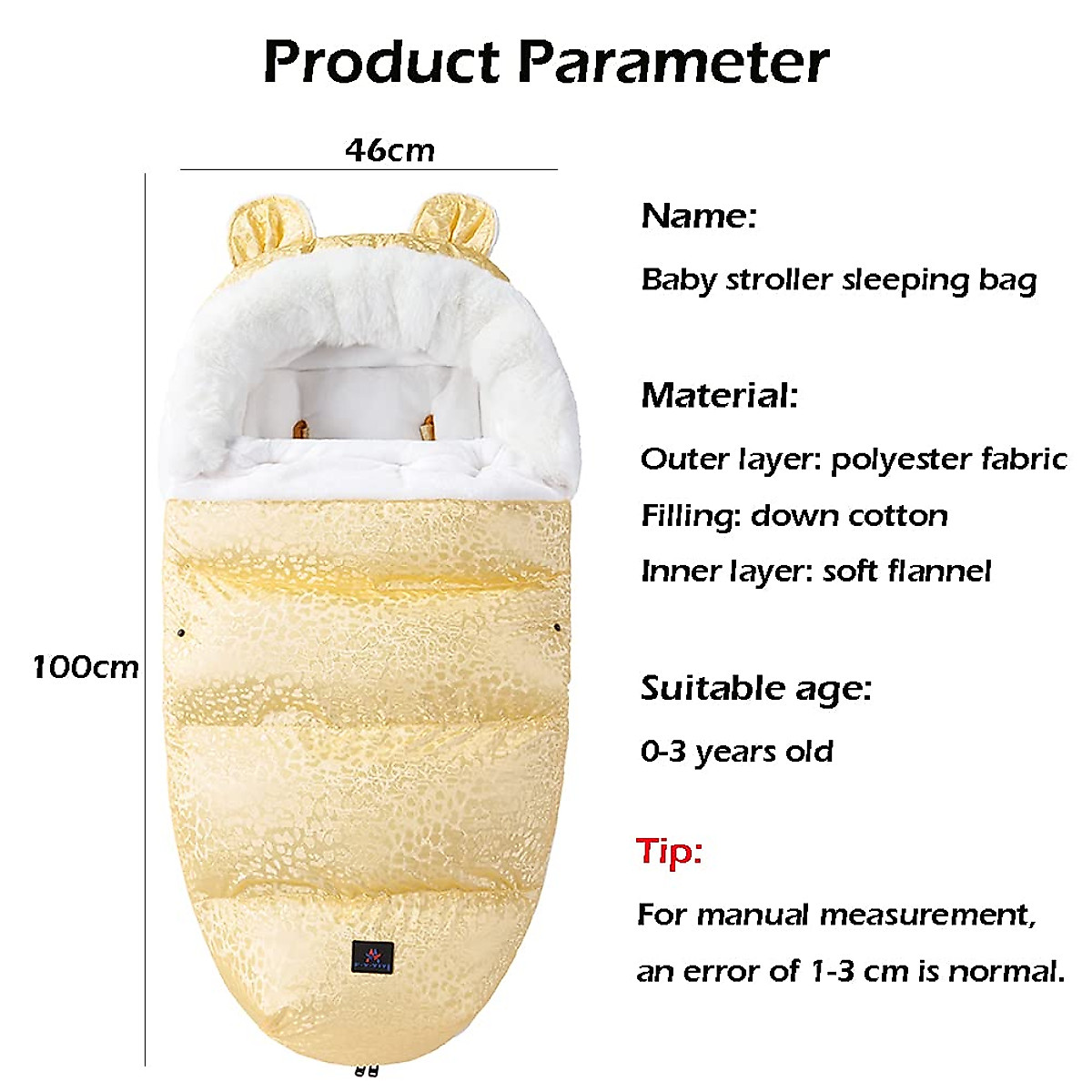 Pram Footmuff,Stroller Padded Footmuff Cover Cosy Toes,Baby Winter Foot Cover,Warmth,Windproof, Waterproof, Cold Resistant, Washable (Silver)