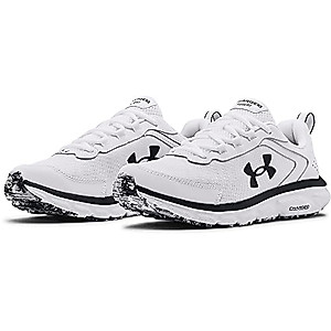 Under Armour Mens Charged Assert 9 Marble Running Shoe, White(101 Black, 11 US