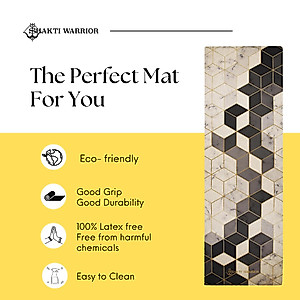 Shakti Warrior Aura Hemp Yoga mat - Artist Designed, Premium eco Friendly mats, Non Slip, Non Toxic, Great for Regular & Hot Yoga, Pilates and Workouts (72 inch x 24 inch x 3mm Thick)