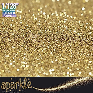 Ultra Fine Glitter, 7.41Oz/210G Resin Glitter Powder Sequins Flakes, 1/128" Metallic Iridescent Glitter for Resin Tumblers Art Crafts, Hair Face Body Nail Glitter (Honey Gold)