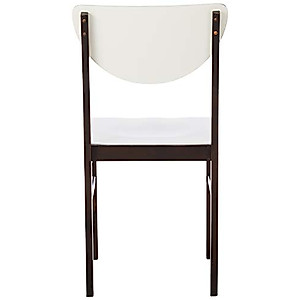 Kings Brand Furniture Dining Room Kitchen Wood Side Chair (Set of 4), Walnut/White