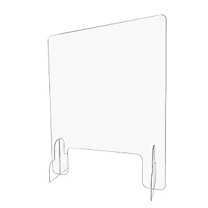 Sneeze Guard - Clear Acrylic Protective Barrier and Shield for Counter and Desk (24"W x 30"H)
