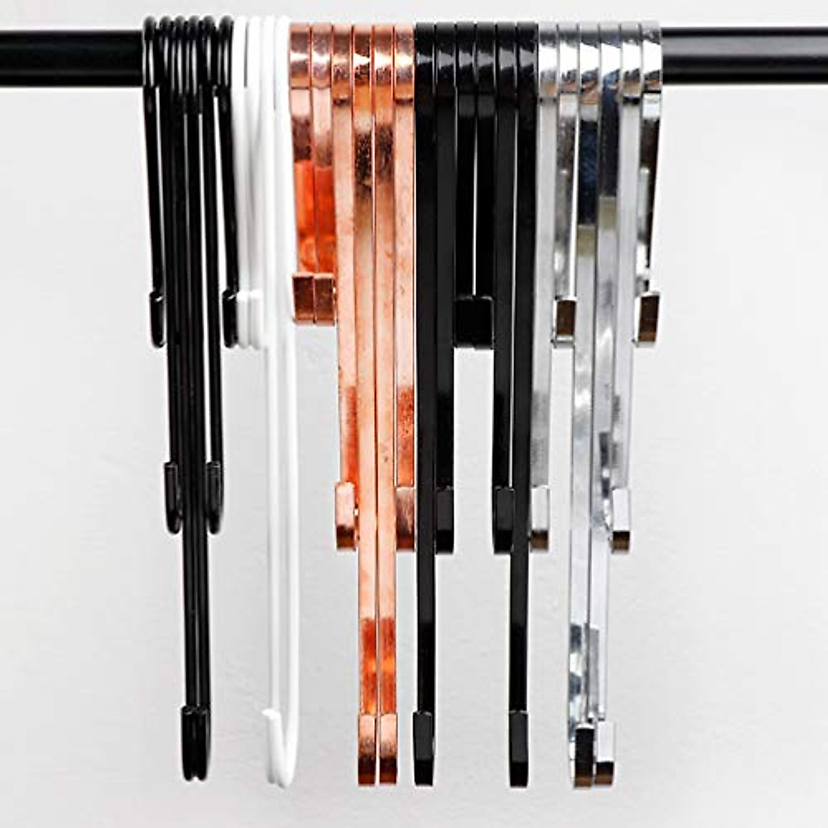 TOPBATHY 6pcs S Shaped Hook Heavy Duty S Hooks Rack Hangers Hanging Hangers Hooks for Bedroom, Supermarket,Bathroom, Kitchen and Office: Pan, Pot, Coat, Bag,Towels, Plants(10cm Rose Gold)