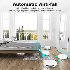 Pilipane Robot Vacuum Cleaner, Intelligent Sweeping Robotic Vacuum with Mop for Pet Hair, Hard Floor, Tile, Smart Sweeping Mopping Robot Set Helper for Home Office