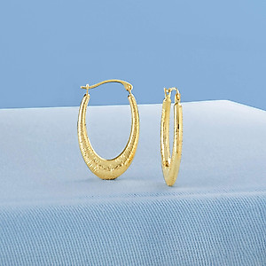 Ross-Simons 14kt Yellow Gold Oval Hoop Earrings