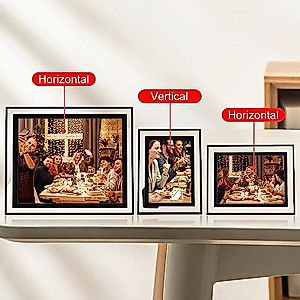 Egofine 5x7 Picture Frames Set of 4, Glass Picture Frames Black Clear Wedding Photo Frames for Tabletop Display Vertically or Horizontally
