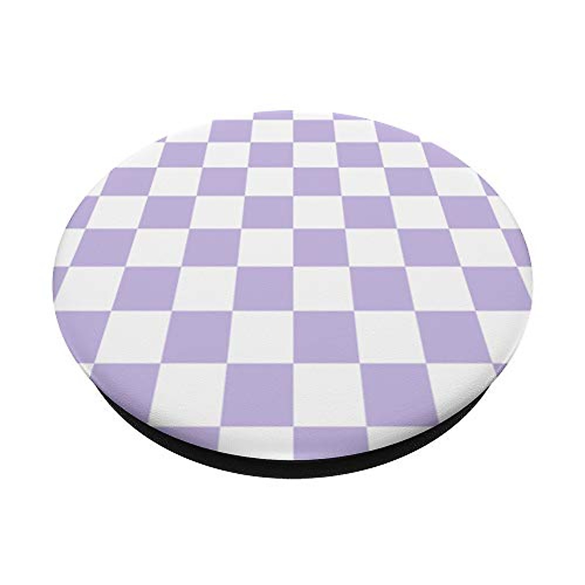 Checkerboard Purple and White - Checkered Pattern Checker PopSockets Swappable PopGrip